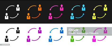 흑백 배경에서 격리된 인적 자원 아이콘을 설정합니다 인적 자원 관리 전문 직원 연구 헤드 헌터 작업의 개념 벡터 개념에 대한