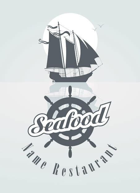 해산물 레스토랑 메뉴 프리미엄 벡터