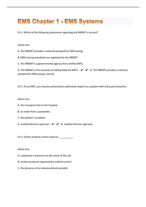 Ems Chapter 1 Ems Systems 85 Questions With Complete Solutions Ems Stuvia Us