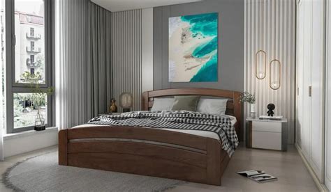 Деревяна двоспальна ліва ліра з підіймальним механізмом 140х200 — ціна 13900 грн у каталозі