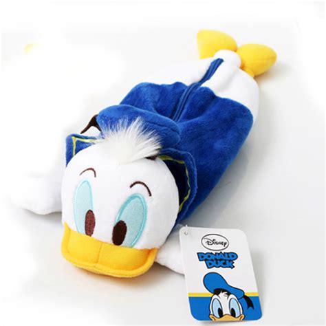 Disney Tigger Donald Duck Stitch Soft Plush Type Pencil Case Pen Bag Zipper Pouch Cute Korean