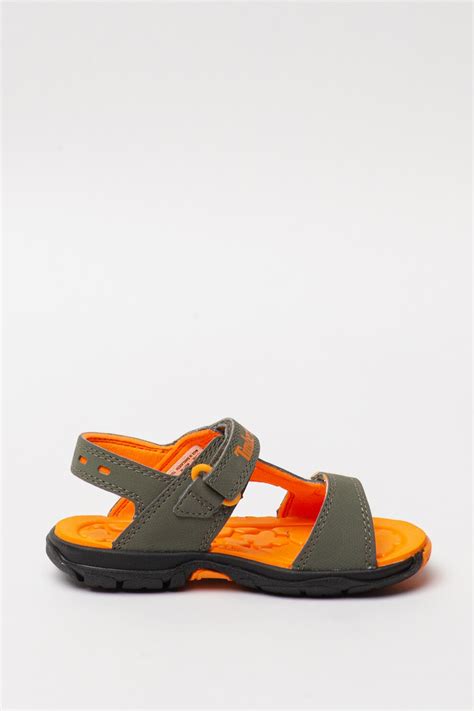 Timberland, Сандали Moss Jump с велкро, Каки / Оранжев, 28 EU - eMAG.bg