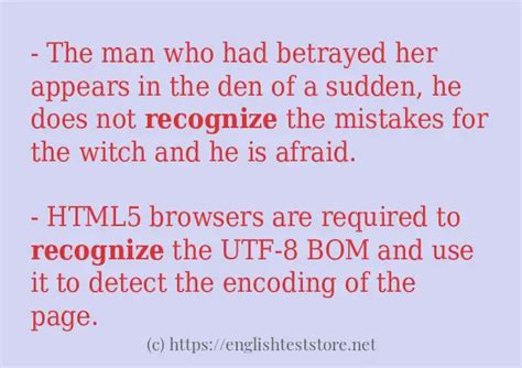 In Sentence Use Of Recognize Englishteststore Blog