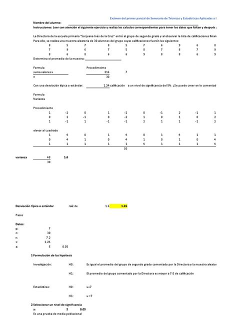 Examen Resuelto Pdf Desviación Estándar Cognición