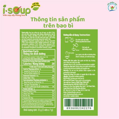 Canh Rau Tập Tàng Nấm Rơm Ăn Liền Isoup 35g 05 Viên Naturefoods