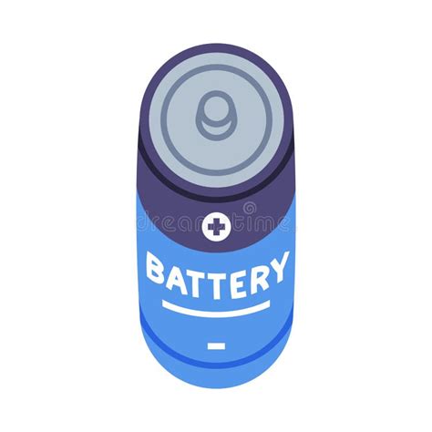 Battery Cylinder Component With Electric Power Vector Illustration