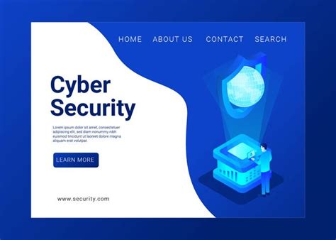 Cyber Security Landing Page Vector 542120 Vector Art At Vecteezy