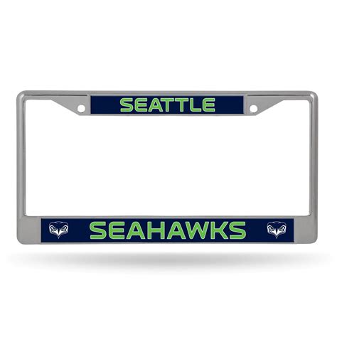 Seattle Seahawks Secondary Mark Chrome License Plate Frame