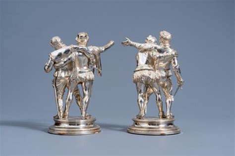 Two Groups Depicting A Renaissance Period Drunk Street Fight By Emile