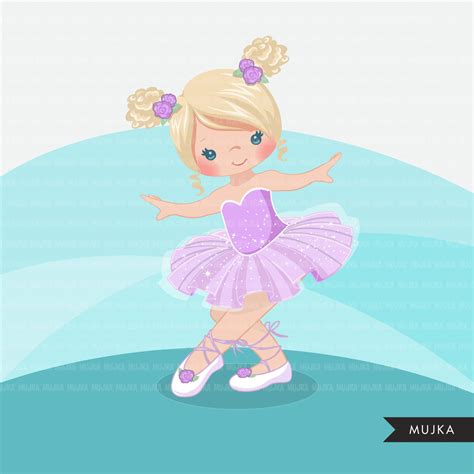 Girl Ballerina Clipart Purple Ballerina Graphics Mujka Cliparts