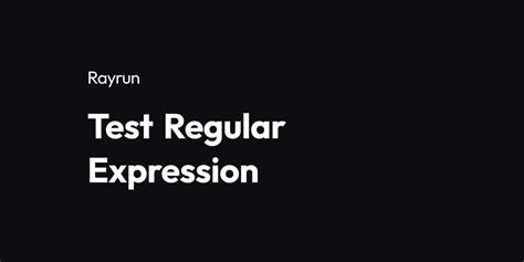 Test Regular Expression