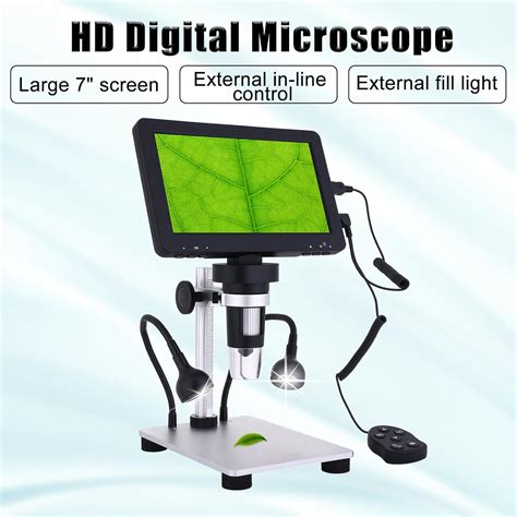 Poothoh Microscopio Digital De 7 Pulgadas 1200x Con Microscopio De Moneda De Pantalla Hd 1080p