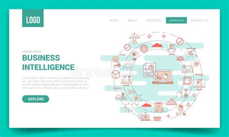 Business Intelligence Concept With Circle Icon For Website Template Or Landing Page Homepage
