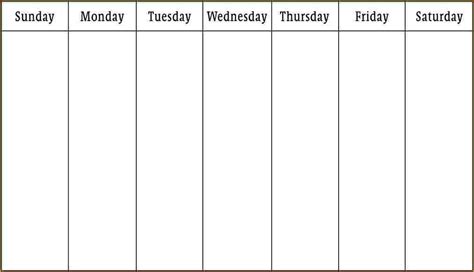 Printable 1 Week Calendar