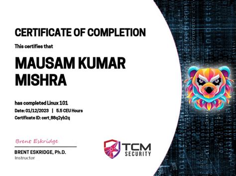 Mausam Kumar Mishra On Linkedin Linux Tcmacademy Heathadams Linux101