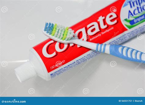 Colgate Toothpaste And Toothbrush Editorial Photo Image Of Bathroom Tooth 56551751
