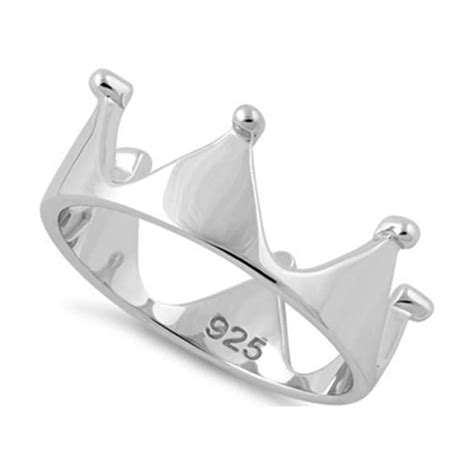 Stackable 925 Sterling Silver Platinum Plated Crown Women Valentines