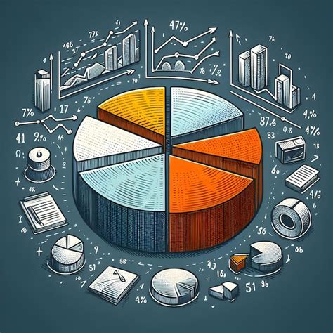 Doodle Line Icon Of Pie Chart For Data Analysis And Business Insights Photo Realistic Concept