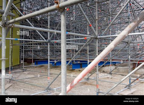 Construction Site With Metal Framework Stock Photo Alamy