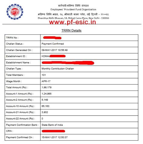 May 2017 Provident Fund Esic