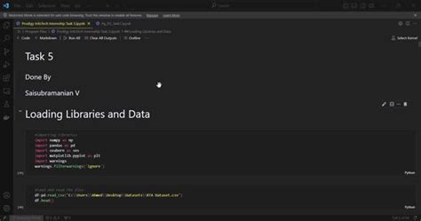 Saisubramanian V On Linkedin Datascience Prodigyinfotech Internship