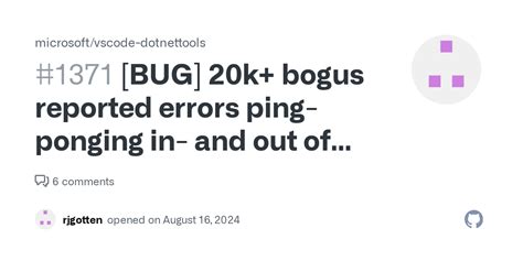 Bug 20k Bogus Reported Errors Ping Ponging In And Out Of Existence · Issue 1371 · Microsoft