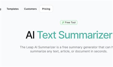 Ai Text Summarizer By Leap Ai Summarize Documents In Seconds