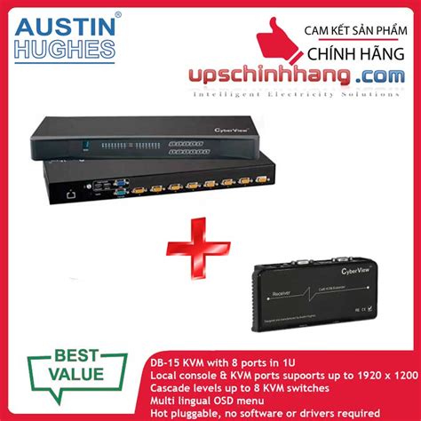 Austin Hughes Cyberview Cv 802 8 Port Combo Db 15 Kvm