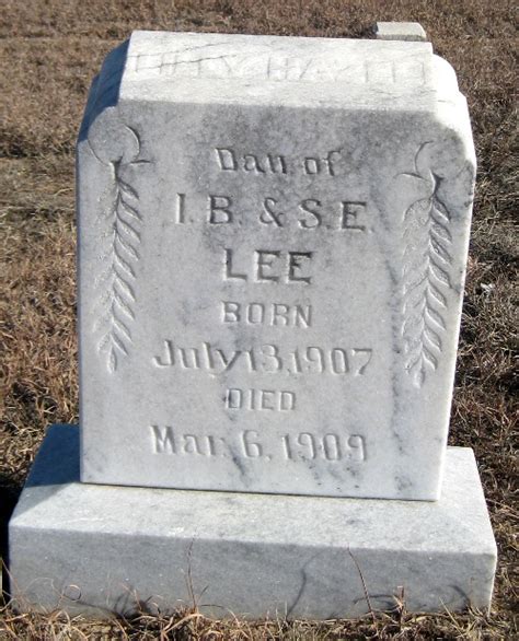 Lilly Hazel Lee 1907 1909 Find A Grave Memorial