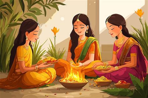 Karwa Chauthi Illustration Premium Ai Generated Vector