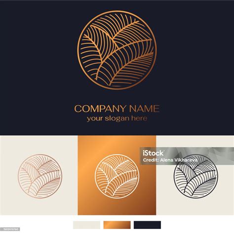 로고를 남깁니다 꽃무늬 로고 열대 지방은 원형으로 나뭇잎 옷 호텔 화장품 미용실 보석 부티크를 위한 트렌디한 선형 스타일의 로고 0명에 대한 스톡 벡터 아트 및 기타 이미지