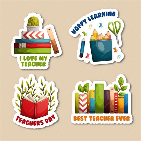 Premium Vector Set Teachers Day Sticker Illsutration