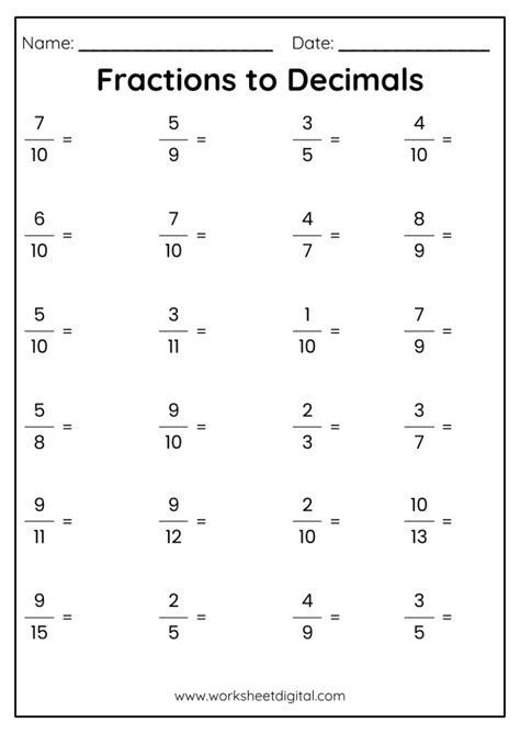 Grade 4 Math Worksheet Digital