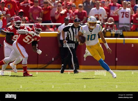 Los Angeles Chargers Quarterback Justin Herbert 10 Runs During The