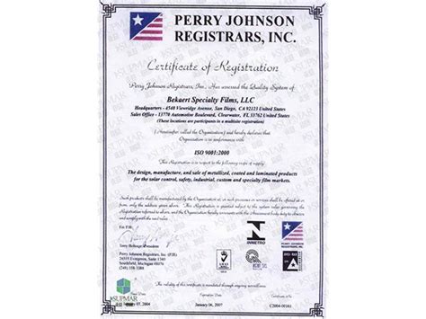 ISO90012000玻璃贴膜质量体系认证证书 贵阳建筑贴膜 达州隔热膜 贵阳安全防爆膜 超膜国际集团贵阳达州分公司
