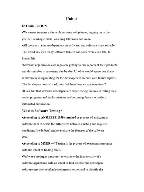 Software Testing Notes Pdf