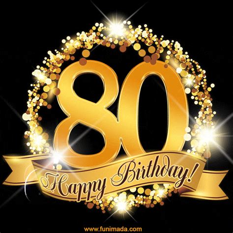 Happy 80th Birthday  In Gold Download On