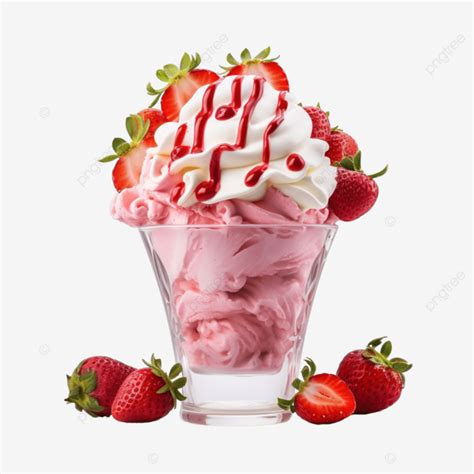 토핑을 얹은 딸기 아이스크림 딸기 아이스크림 아이스크림 분홍색 Png 일러스트 및 이미지 에 대한 무료 다운로드 Pngtree