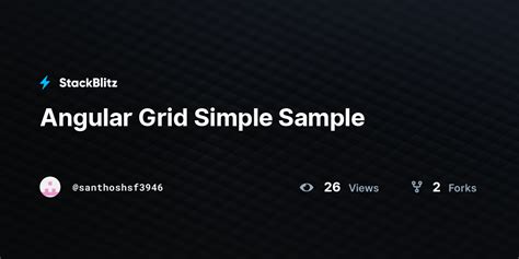 Angular Grid Simple Sample Stackblitz