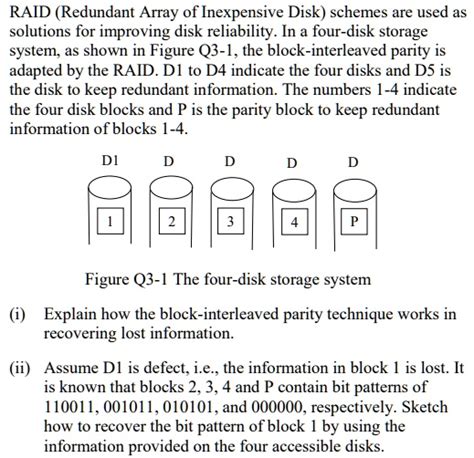 Solved Raid Redundant Array Of Inexpensive Disks Schemes Are Used As Solutions For Improving
