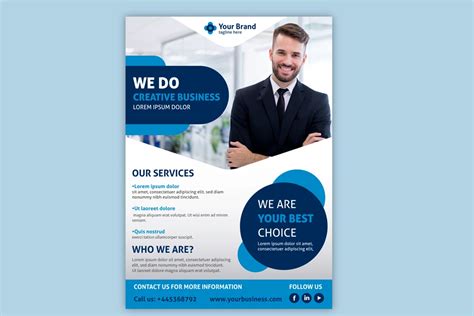 طرح لایه باز تراکت یا فلایر و پوستر تبلیغاتی برای تمام مشاغل و خدمات