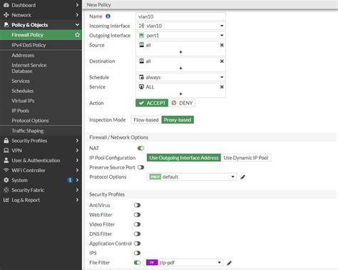 73 Vlan And Security Profile Fortigate Firewall