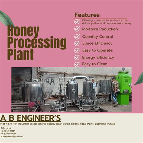 Honey Processing Plant With Moisture Reduction Unit 10 Kw Capacity