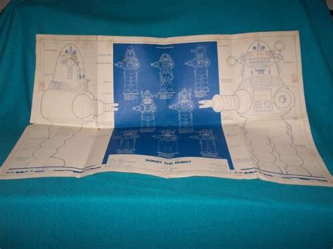 Robby The Robot Blueprint 35 X 23 Poster Mgm Forbidden Planet By