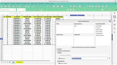 Tabella Pivot Libreoffice Calc Youtube
