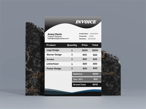 Auto Calculated Excel Invoice Design Invoice Template And Letterhead