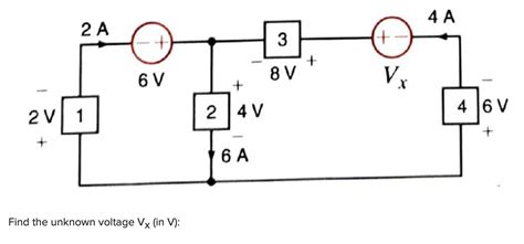 Solved Find The Unknown Voltage Vx In V
