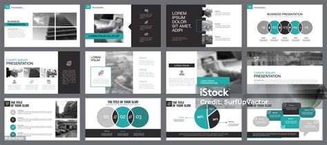 Twelve Workflow Slide Templates Set Stock Illustration Download Image