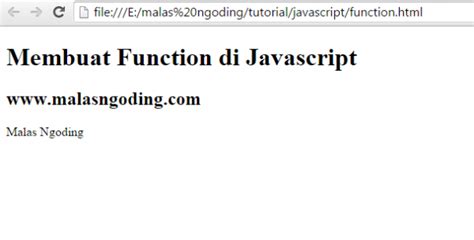 Belajar Javascript Part Membuat Function Di Javascript