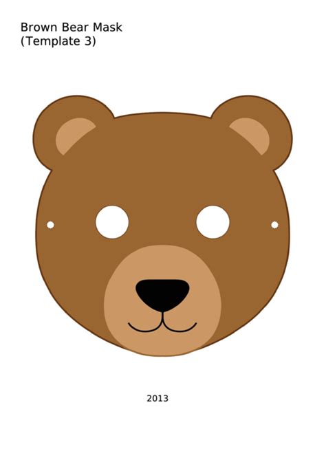 Brown Bear Mask Template Printable Pdf Download